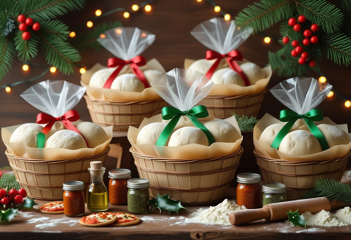Christmas Pizza Dough Gift Baskets and Ideas for Festive Culinary Gift.